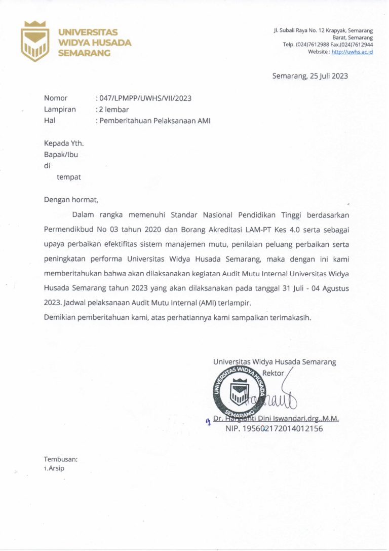 Pemberitahuan Pelaksanaan Audit Mutu Internal (AMI) Tahun 2023 – Lembaga Penjaminan Mutu ...